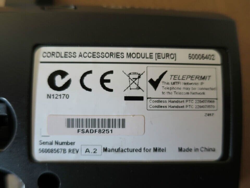 Mitel DECT Cordless Accessories Module 50005402 For Mitel 5330 / 5330e ...