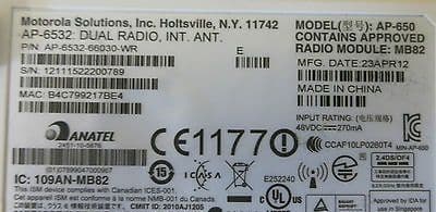 Motorola AP-6532-66030-WR Access Point Dual Radio Base Station AP-6532
