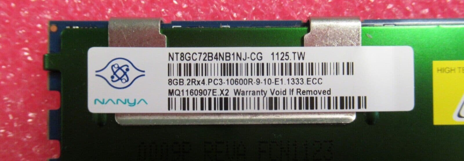 Nanya 8GB 2Rx4 DDR3 PC3-10600R 1333Mhz Server Memory RAM NT8GC72B4NB1NJ-CG
