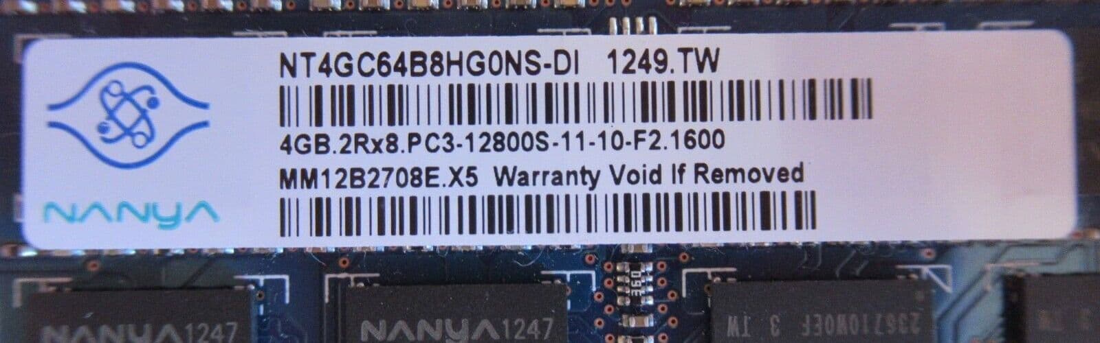 Nanya NT4GC64B8HG0NS-DI 4GB PC3-12800 DDR3-1600MHz CL11 204-Pin SoDimm ...