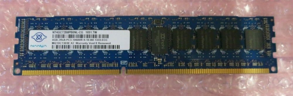 Nanya NT4GC72B8PB0NL-CG 4GB PC3-10600 DDR3-1333MHz ECC CL9 240-Pin DIMM Memory