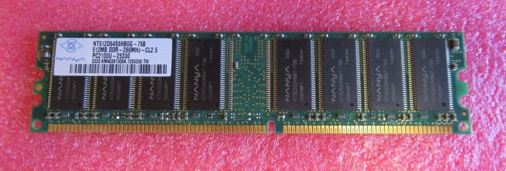 Nanya NT512D64S8HB0G-75B 512MB PC2100 DDR-266MHz non-ECC CL2 5 184-Pin ...