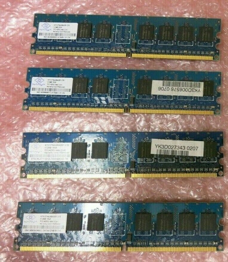 Nanya NT512T64U88A0BY-37B 2GB 4x512MB PC2-4200 DDR2-non-ECC CL4 240P Memory