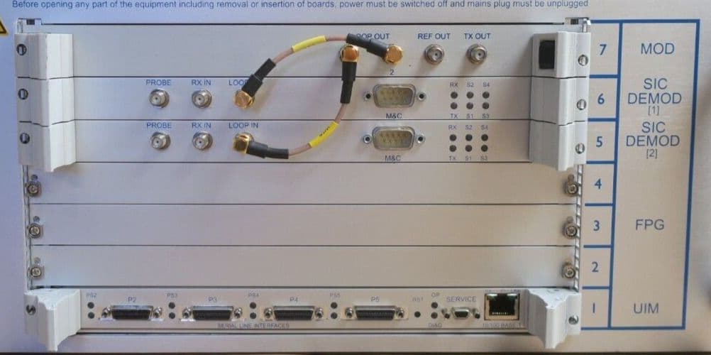 ND SatCom SkyWAN IDU 5000 Satellite Modem W/ 1x UIM 2x SIC DEMOD 1x MOD ...