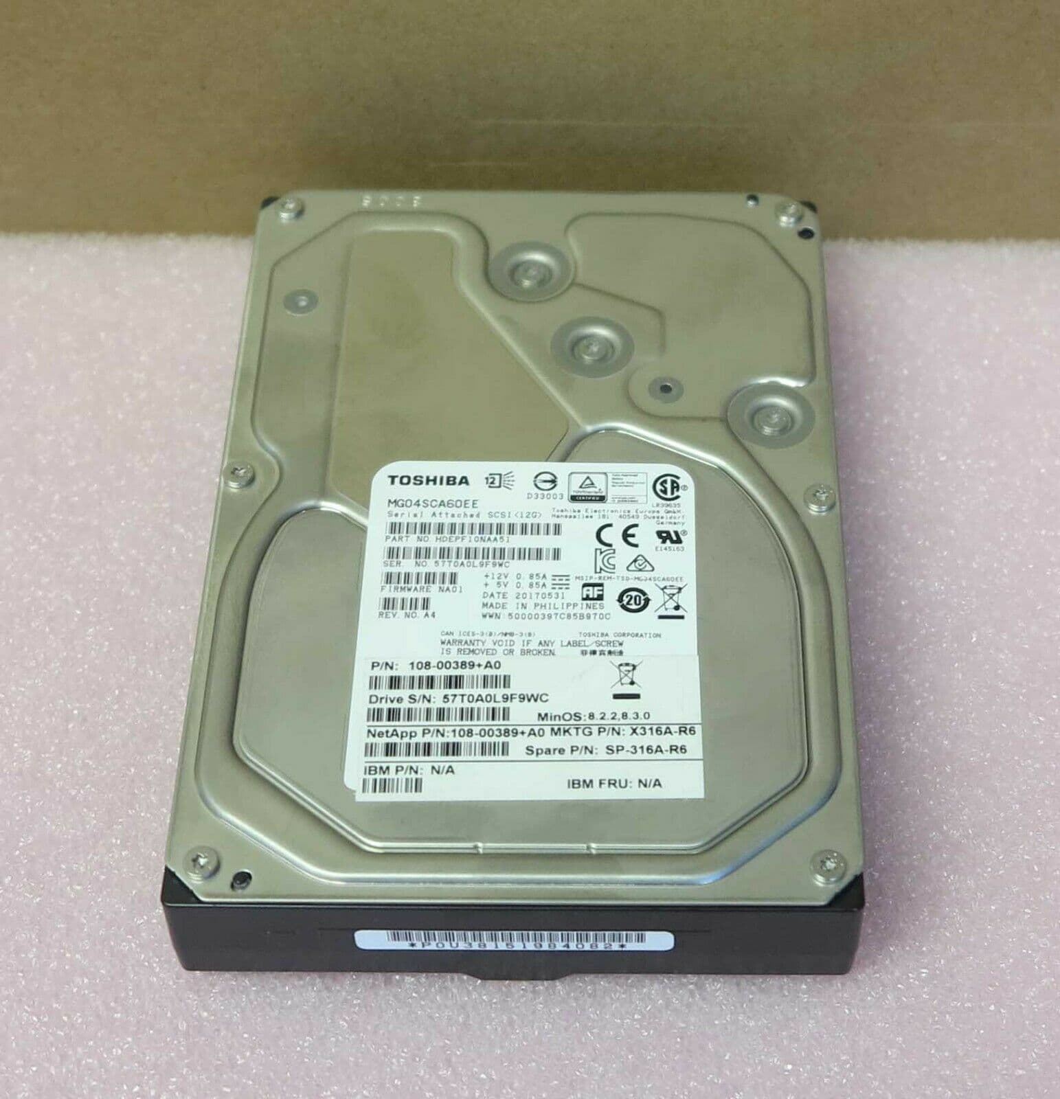 NetApp 6TB 3 5" SAS 12Gb 7 2K 128MB Server HDD X316A-R6 SP-316A-R6 108 ...