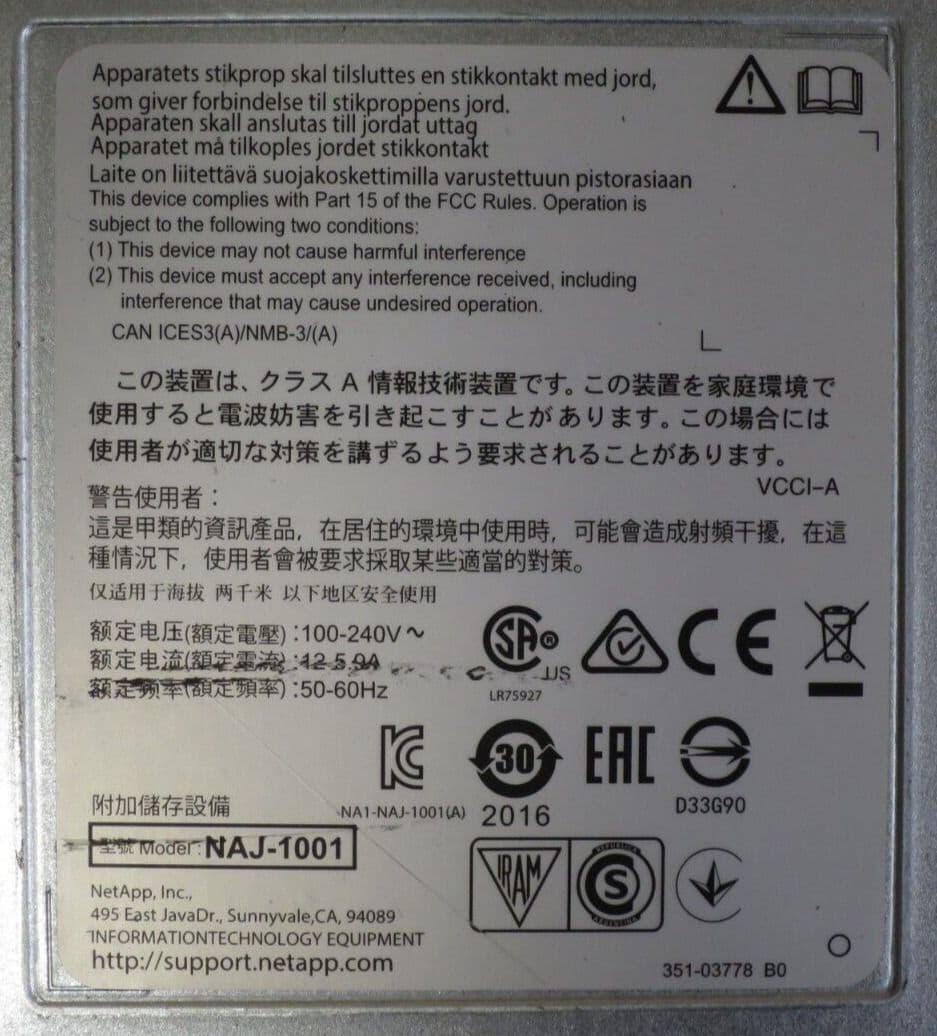 NetApp DS2246 NAJ-1001 Disk Array 4 8TB SSD 24x 2 5" Bay 2x IOM6 ...