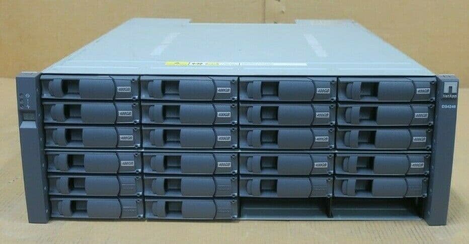 NetApp DS4246 15x 400GB X575A-R6 SAS SSD 2x IOM6 4U Expansion Shelf 430-00061