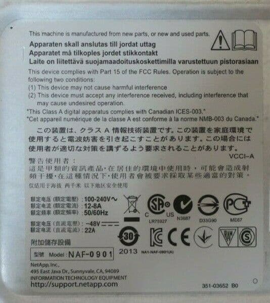 NetApp FAS3250 Filer Array 1x 111-01062 Controller 1x Expansion Module ...