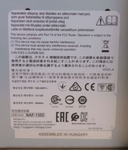 NetApp FAS8060 NAF-1302 6U Filer System Dual Controller Module 111 ...