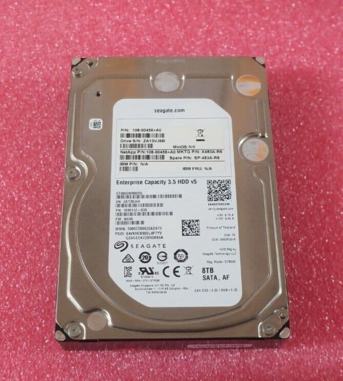 NetApp Seagate 8TB 7 2K SATA 6G 3 5& x22; 256MB HDD ST8000NM0055 SP ...
