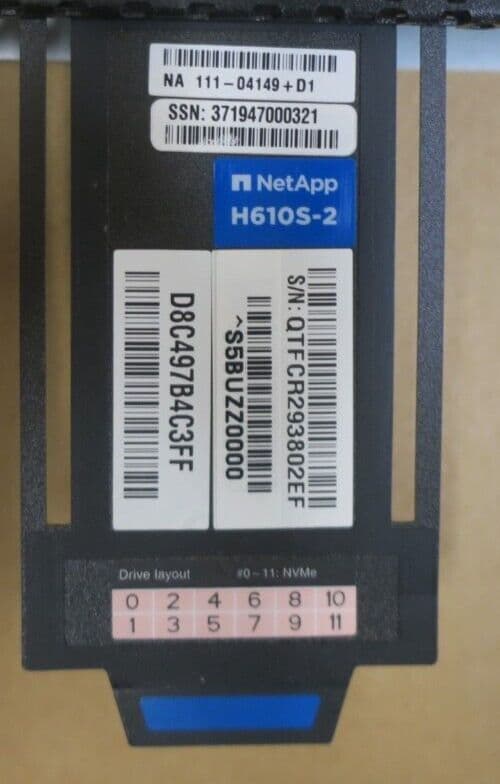 NetApp SolidFire H610S-2 2x Scalable CPU 24DIMM 12x NVMe Bay CTO 1U ...