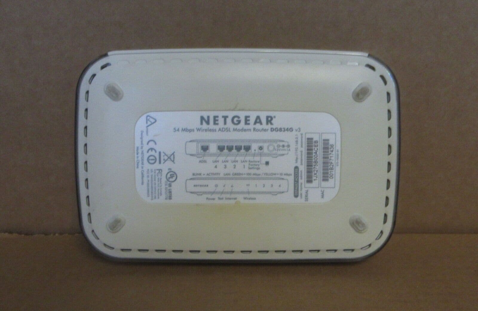 Netgear DG834G V3 54Mbps Wireless ADSL Firewall Router With 4-Port ...