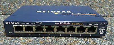 Netgear FS108 8-Port 10/100Mbp/s Fast Ethernet Switch Hub No Power Supply