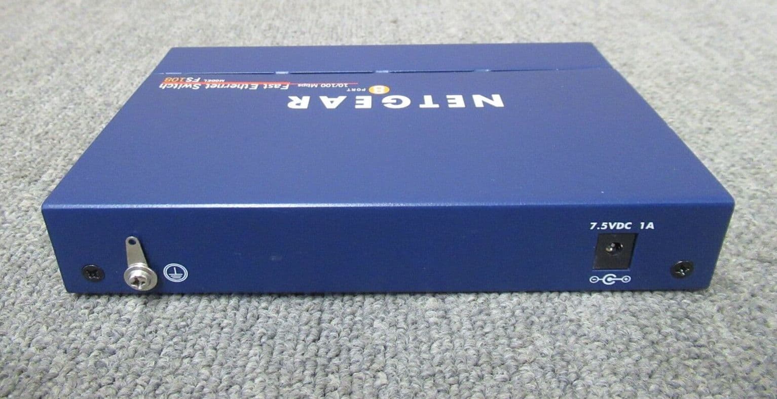 Netgear FS108 v2 8-Port 10/100Mbp/s Fast Ethernet Unmanaged Switch With ...