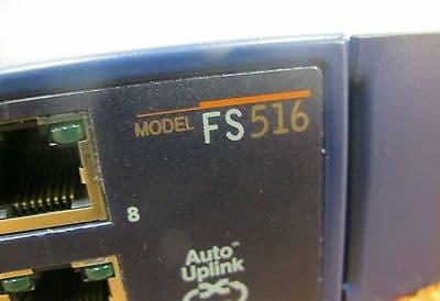 Netgear FS516 - 16 Port 10/100 Mbps Fast Ethernet Rack Mount Switch