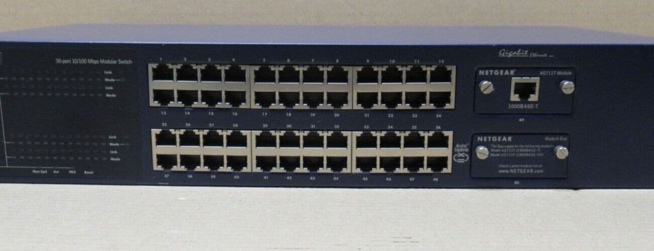 Netgear FS750 48-Port 10/100 Fast Ethernet Switch with Gigabit Module ...