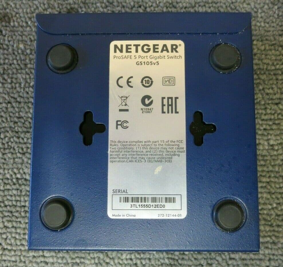 Netgear GS105v5 ProSafe 5 Port Gigabit Ethernet Unmanaged Desktop Switch