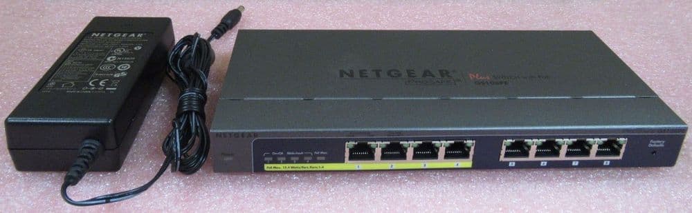 Netgear GS108PE ProSafe Plus 8 Port Gigabit Managed Switch With 4 PoE ...
