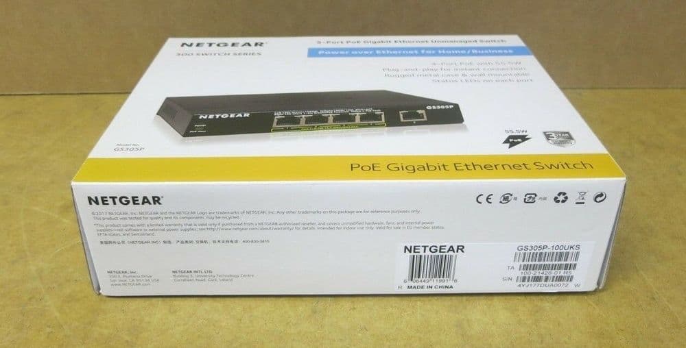 Netgear GS305P Switch 5 Port Unmanaged Desktop Ethernet Switch Wit ...