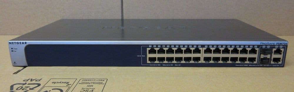 Netgear ProSafe FSM726v3 24-Port 10/100 RJ-45 2-Port 1G SFP Combo ...