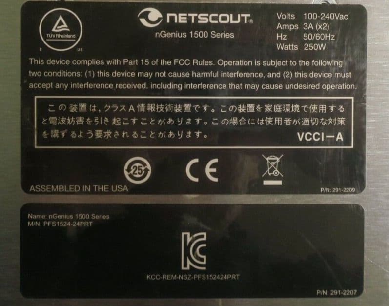 Netscout nGenius 1500 Series 24x 1Gb/10GbE Port Packet Flow Switch ...