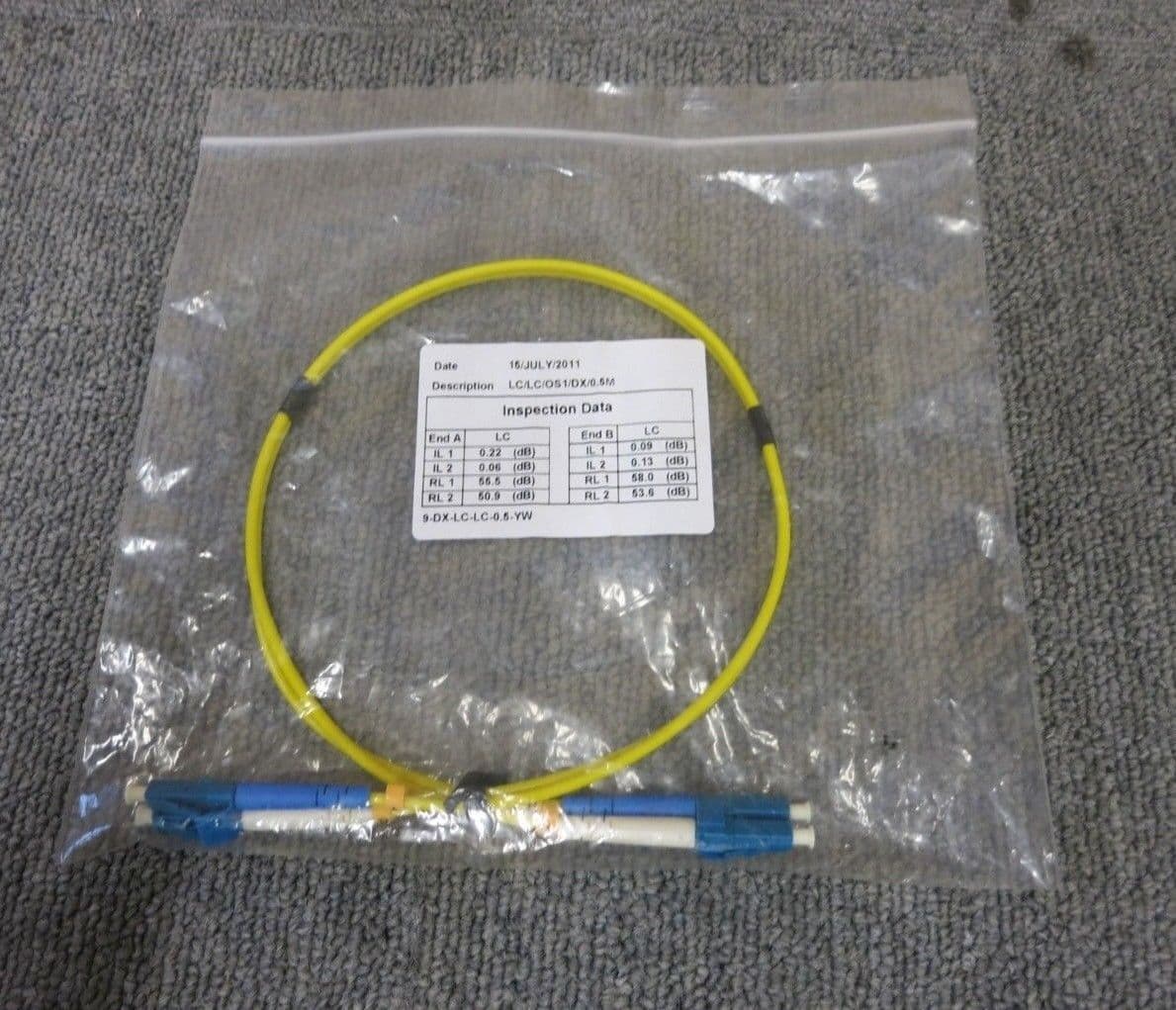 New 0 5M Fibre Optic Cable LC To LC SM Duplex OS1 Yellow - 9-DX-LC-LC-0 ...