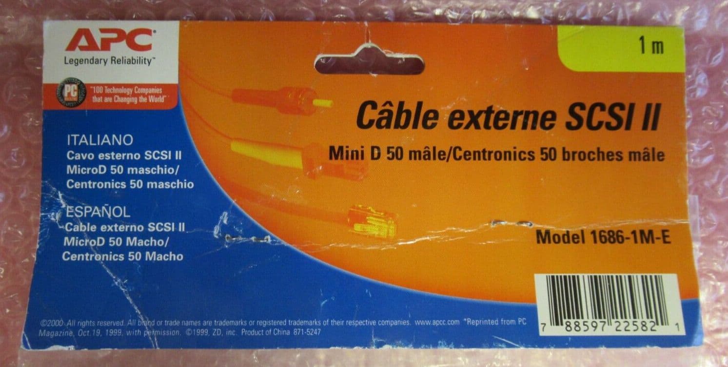 New APC 1686-1M-E External SCSI Cable 1M 50 Pin Centronics Male To HD ...