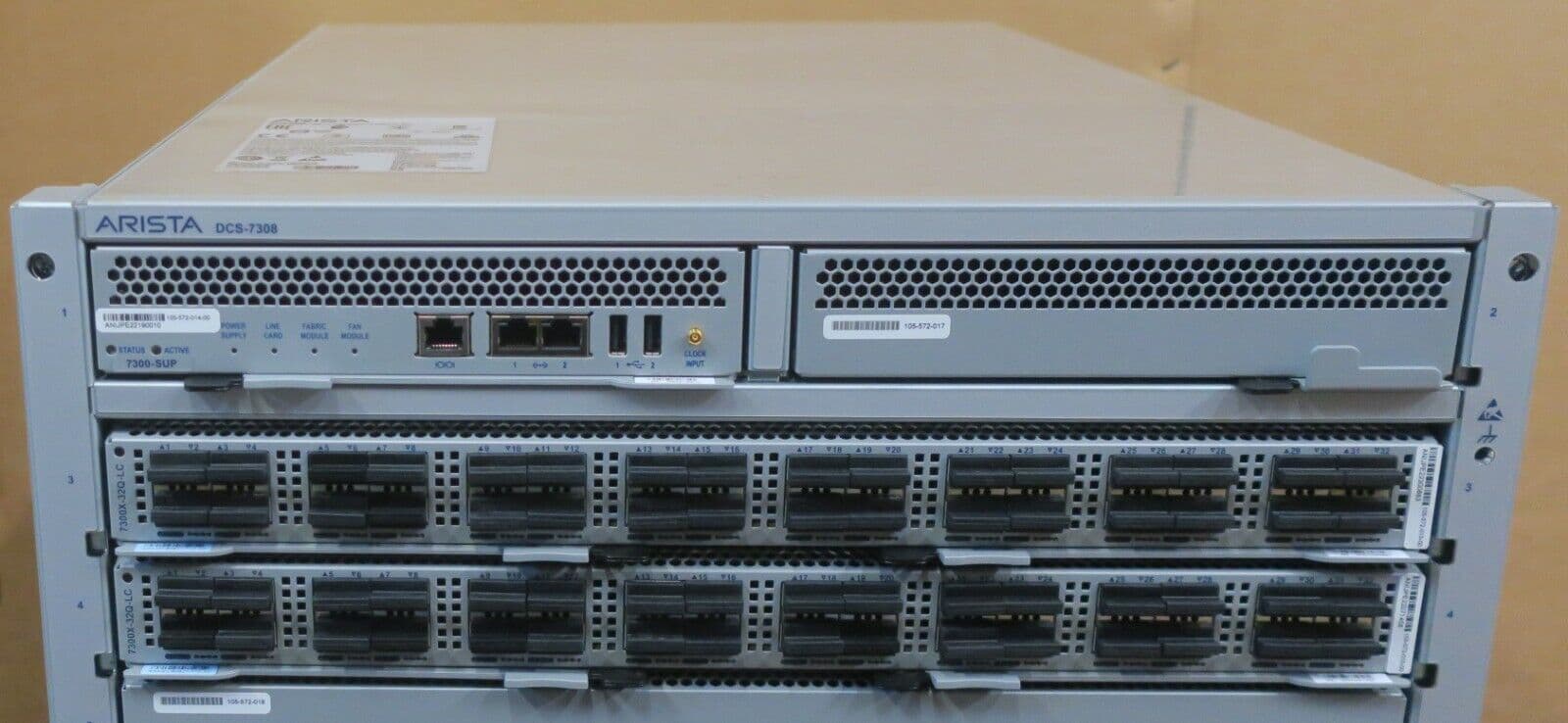 NEW Arista DCS-7308 8-Slot Switch Chassis 2x EM-7300X-32Q-LC 1x EM-7300-SUP