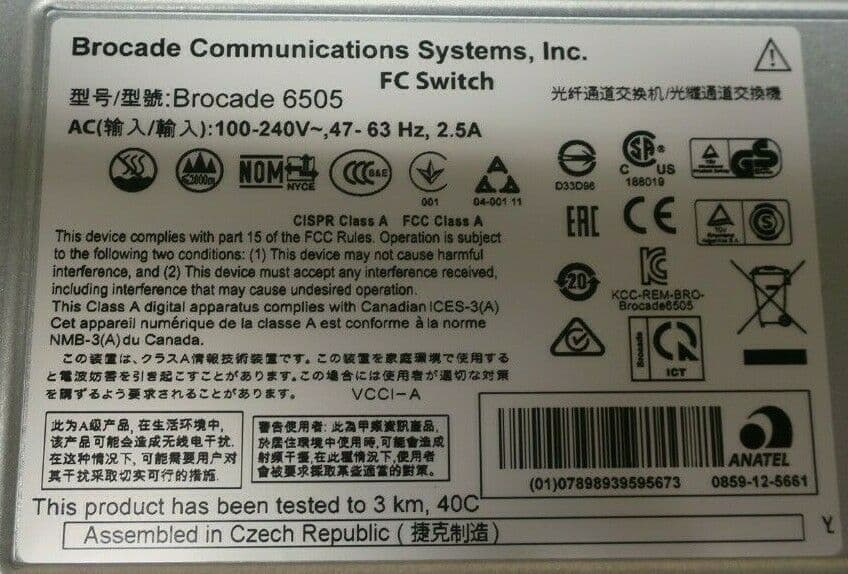 NEW Brocade EMC 6505 DS-6505B 16Gb FC SFP Switch 12-Ports Active 80 ...