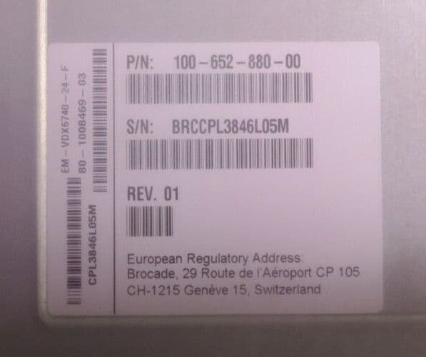 New Brocade VDX 6740 EM-VDX6740-24-F 48x 10GbE SFP 4x 40Gb QSFP Switch