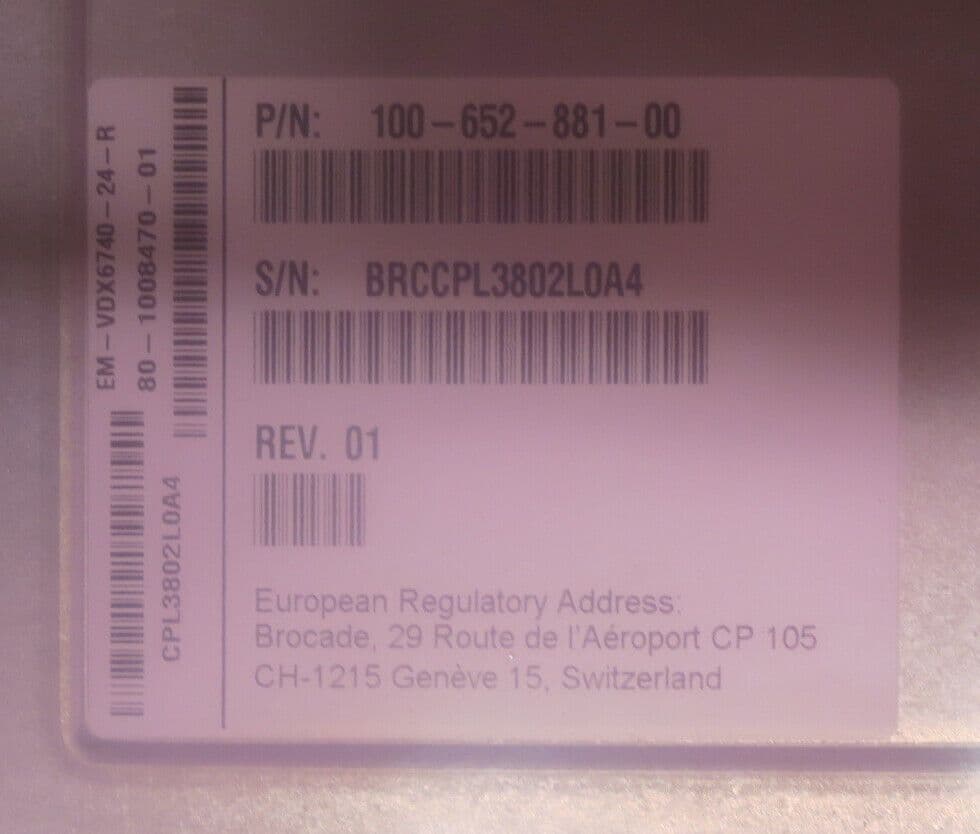 New Brocade VDX 6740 EM-VDX6740-24-R 48x 1/10GbE SFP & 4x 40Gb QSFP Switch