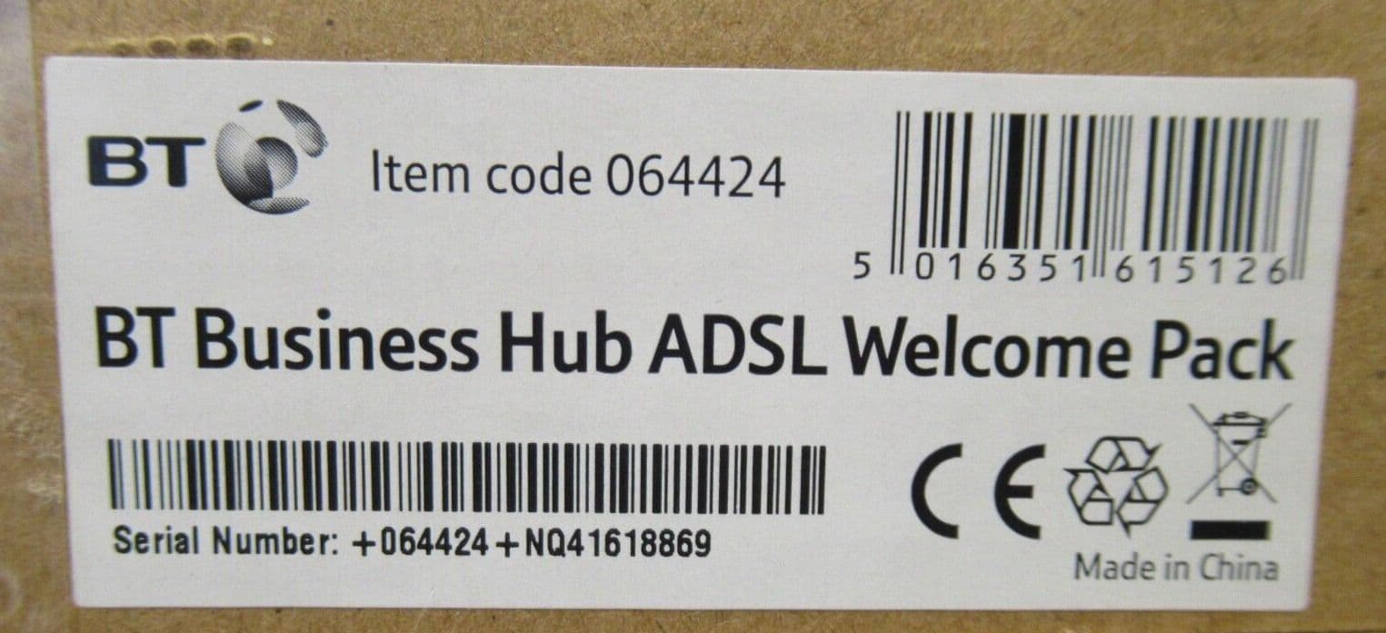 New BT 064422 Business Hub 3 And BT 064424 Business Hub ADSL Welcome Pack