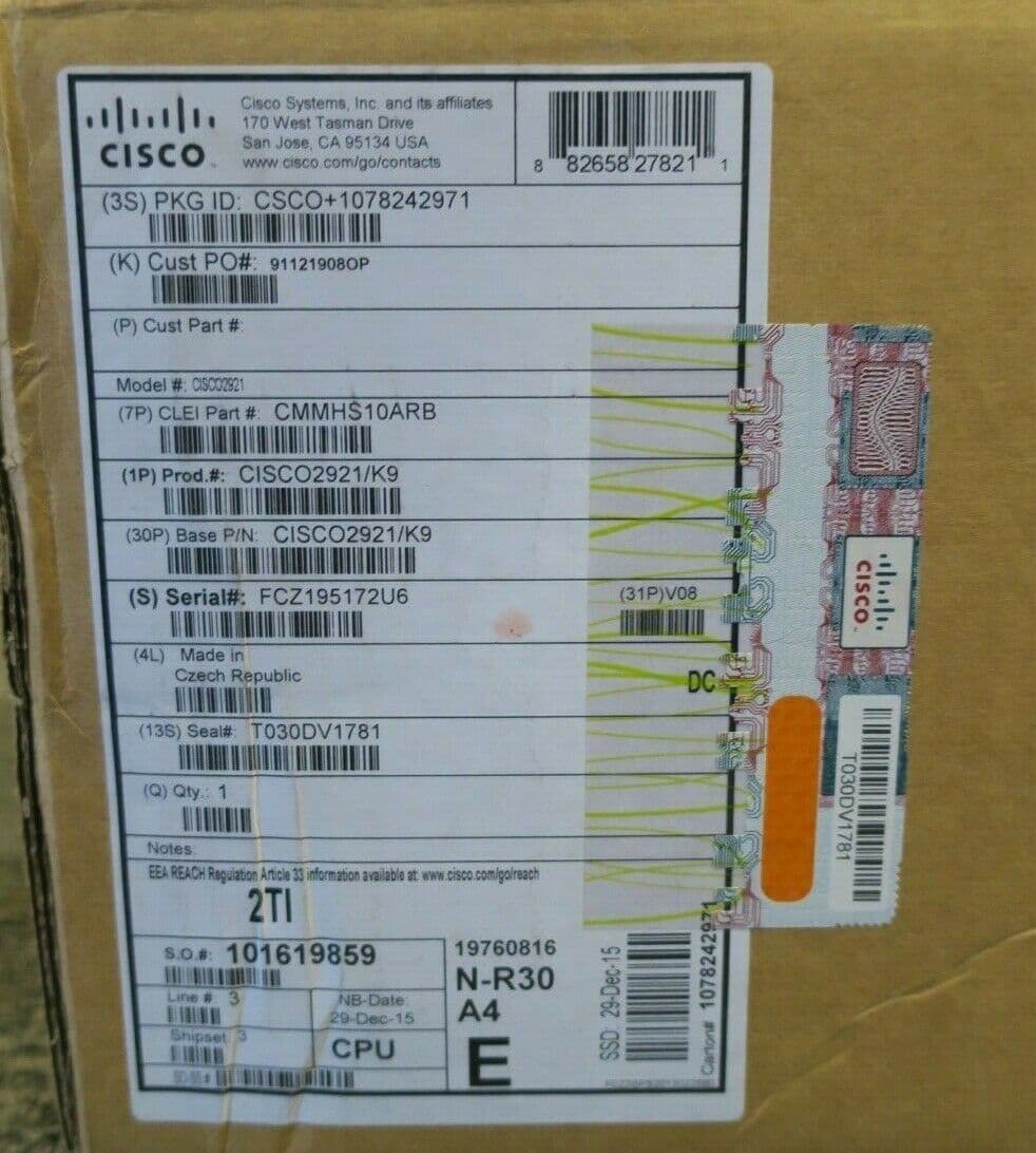 NEW Cisco 2900 CISCO2921/K9 - 2U 3-Port Modular Integrated Services ...