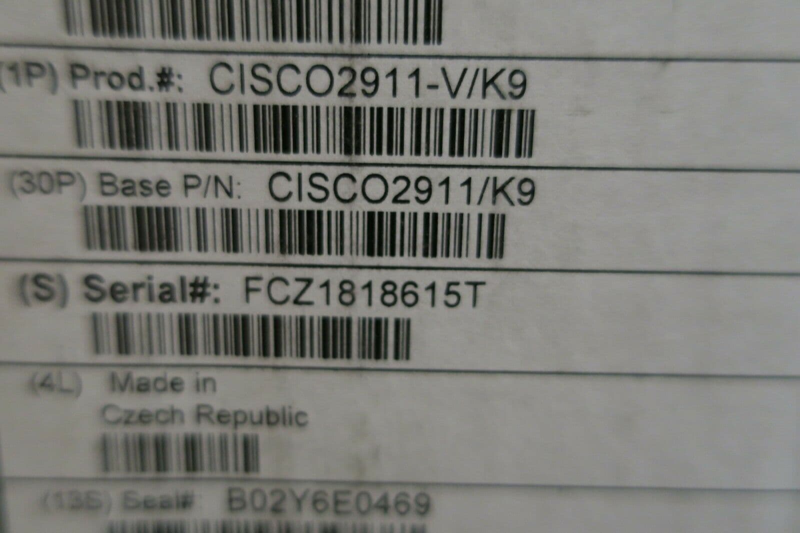 NEW Cisco 2911 Cisco 2911-V/K9 ISR G2 Voice Bundle Integrated Services ...