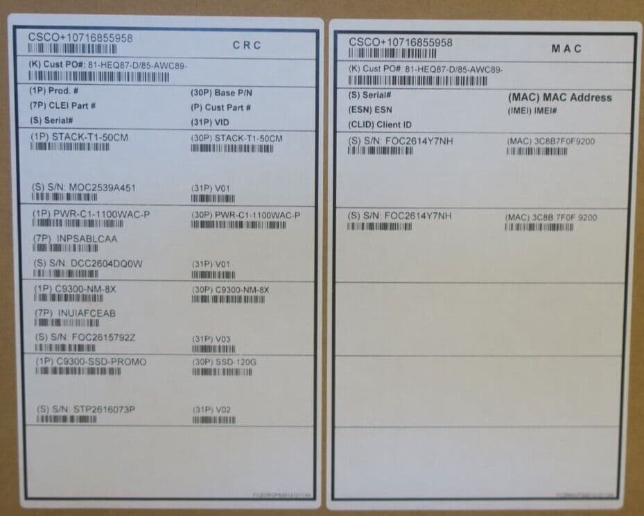 New Cisco Catalyst C9300-24UXB-A 24x 10G/mGig RJ45 UPoE Switch C9300-NM-8X