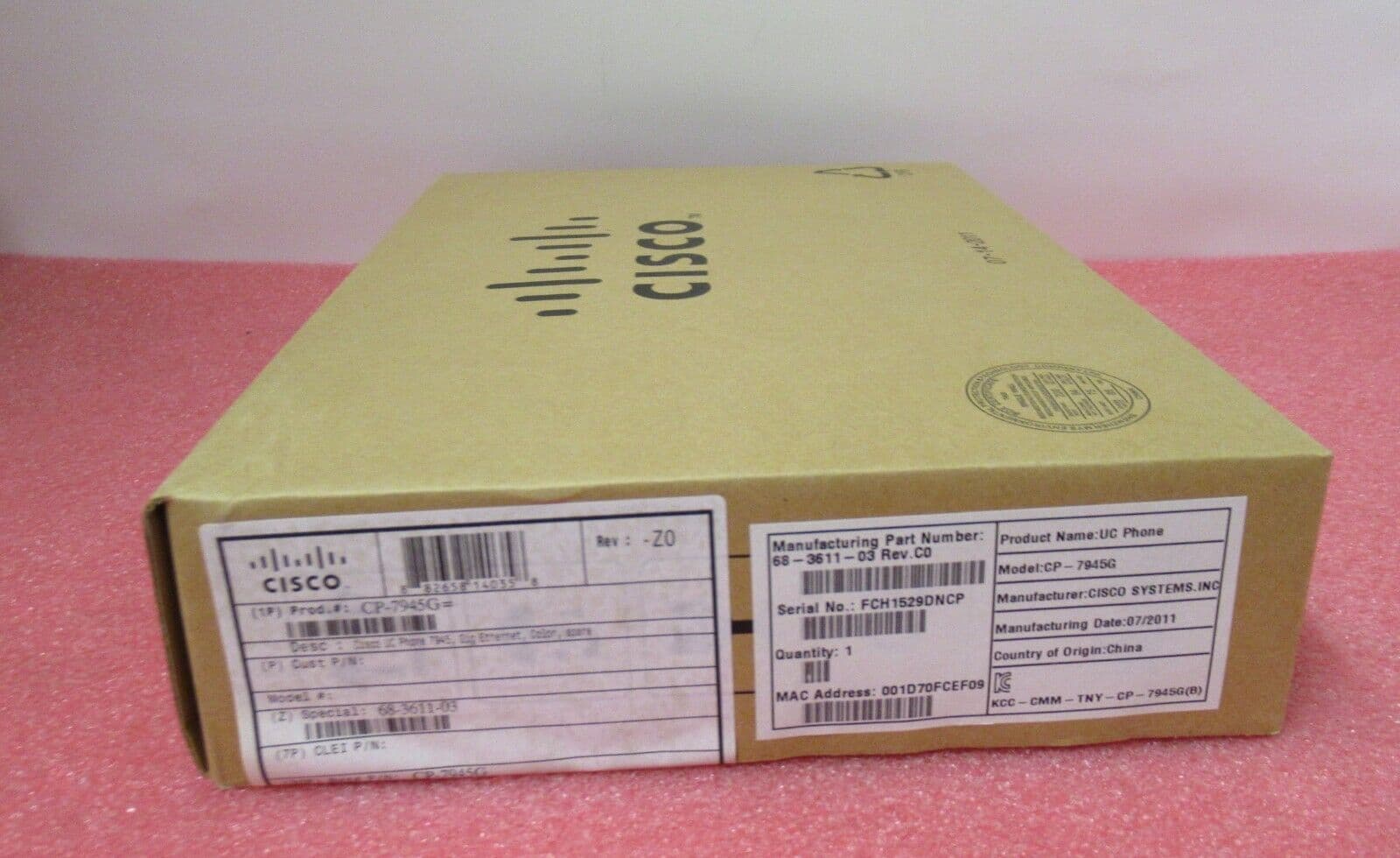 New Cisco CP-7945G 68-3611-03 Unified VoIP IP Business Desktop Display ...
