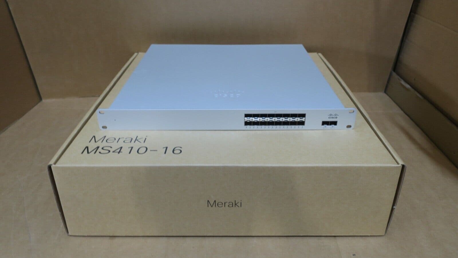 NEW Cisco Meraki MS410-16-HW 1U Cloud-Managed 16x GigE SFP 2 x 10G SFP ...