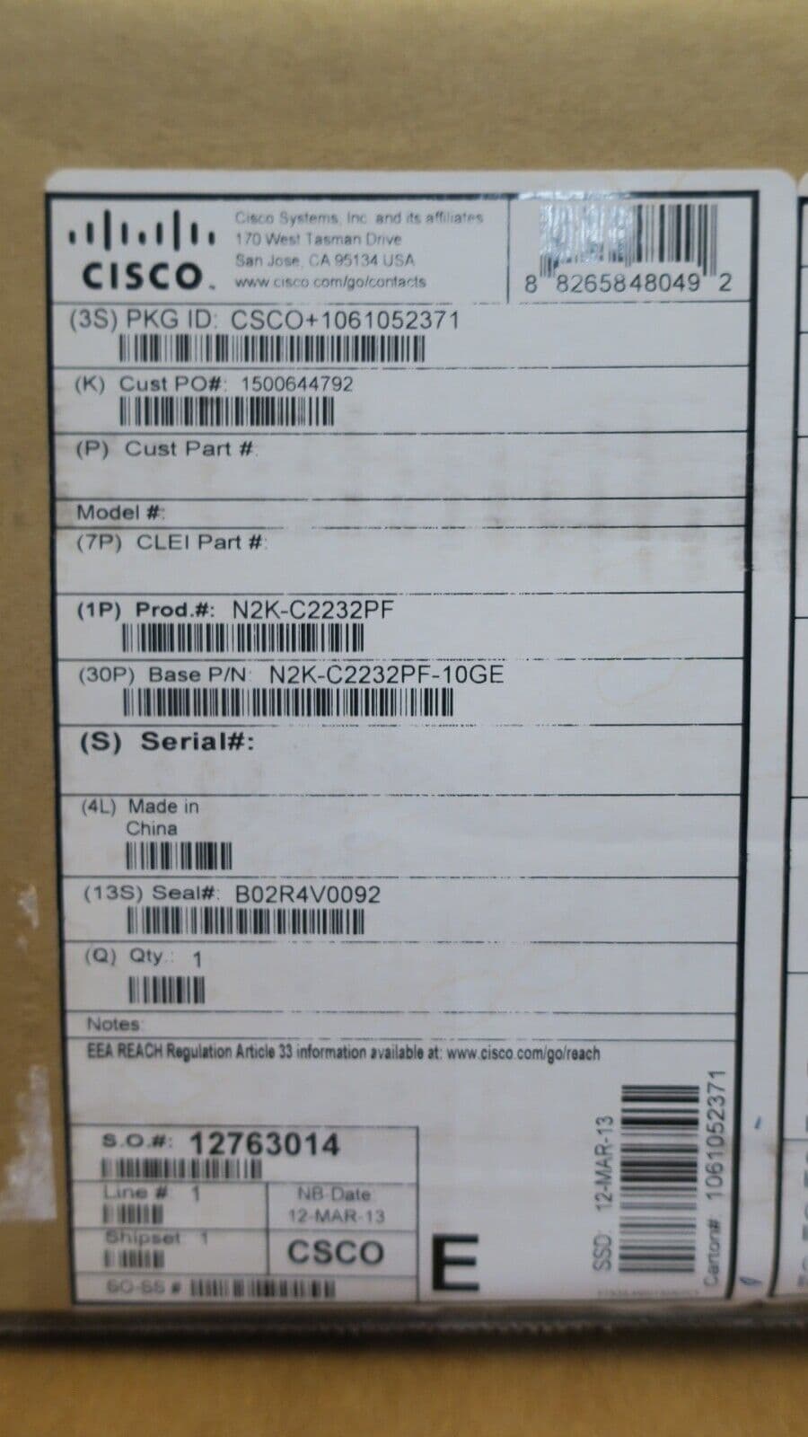 NEW CISCO Nexus N2K-C2232PF-10GE 32 Port Fabric Extender 8 SFP