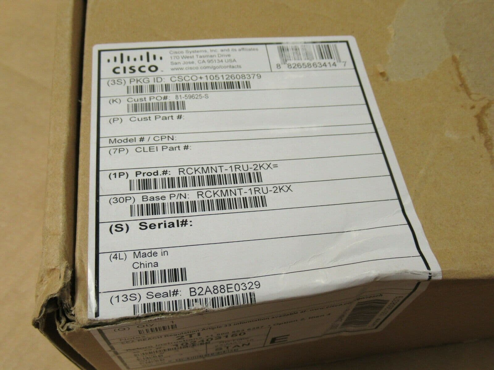 NEW Cisco RCKMNT-1RU-2KX RACK MOUNT KIT 1RU - FOR 2960-X AND 2960-XR ...