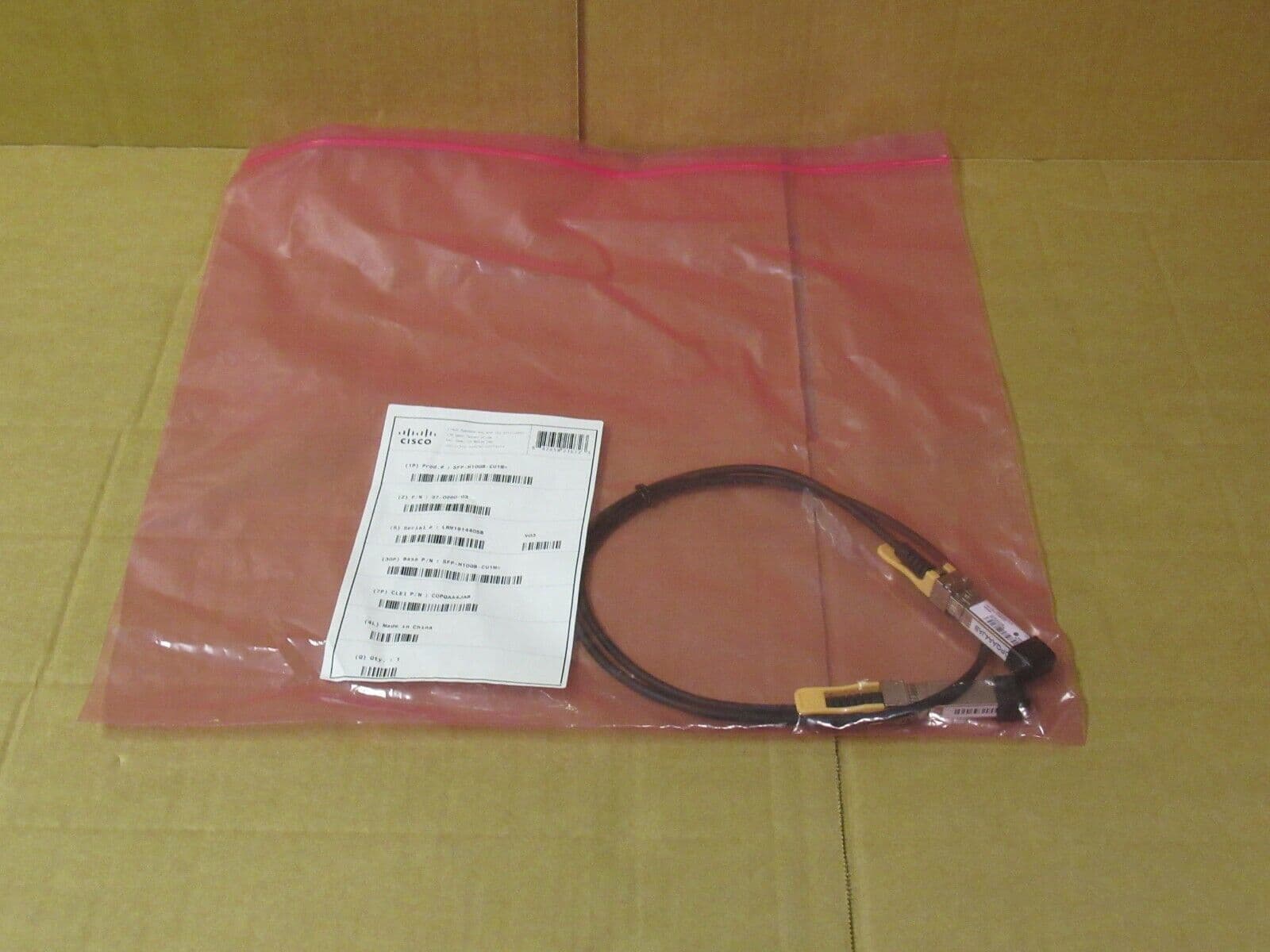 NEW Cisco SFP-H10GB-CU1M 10GB 1M SFP Direct Attach Twinax Copper 37-0960-03