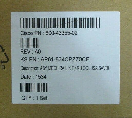 NEW Cisco UCS C3260 Chassis ASY Mech Rail Kit 4RU AP61-834CPZZ0CF