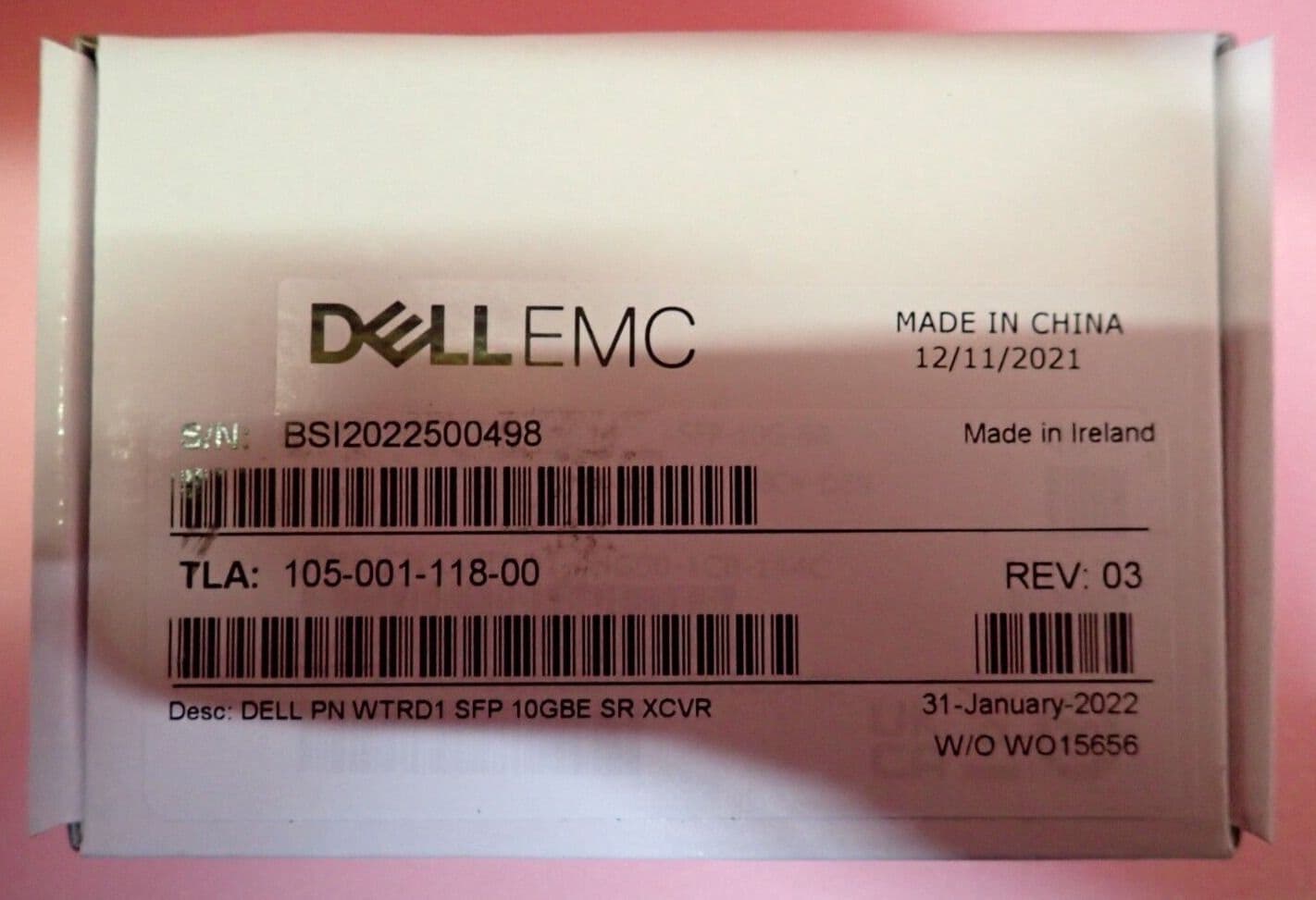NEW Dell 10GbE 850nm SR 300m Duplex LC SFP Transceiver Module WTRD1 407-BBOU