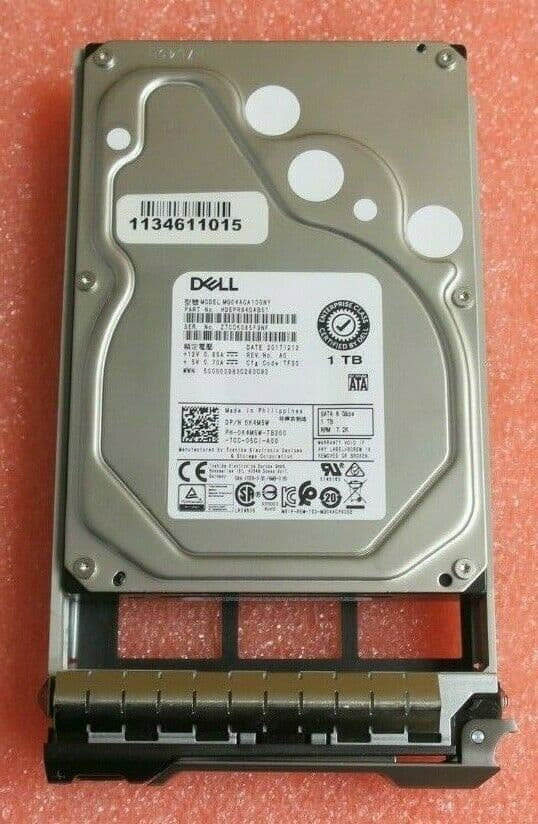 NEW Dell 1TB 3 5" SATA 7 2K 6Gb/s HDD Hard Drive in 13th Series Caddy K4M5W