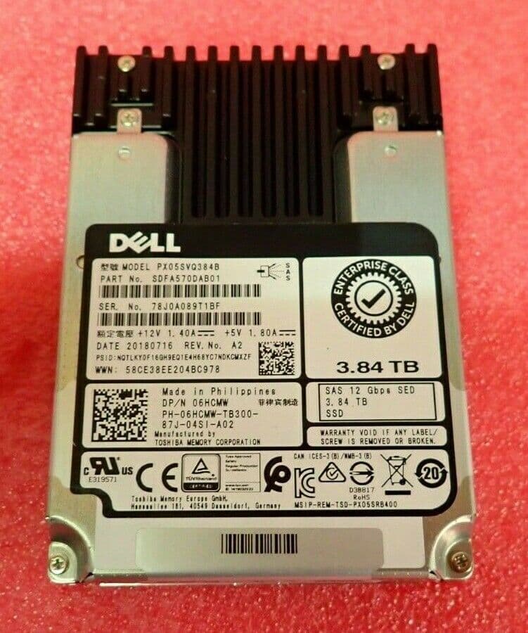 NEW Dell 3 84TB 2 5" SAS 12G MU MLC Solid State Drive SSD PX05SVQ384B 6HCMW