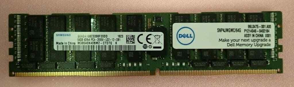 New Dell 64gb Pc4 2666v Ddr4 Ecc Lrdimm Server Ram Memory Snp4jmgmc 64g