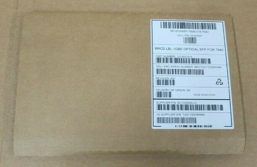 New Dell Brocade 1GbE SFP Optical Transceiver Module GWW5P 0GWW5P For 7840