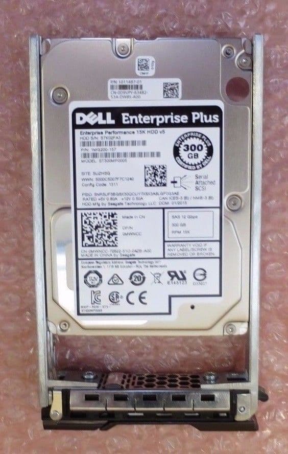 New Dell Compellent 300GB 15K 12G 2 5" SAS HDD Hard Disk Drive MWNCC Caddy