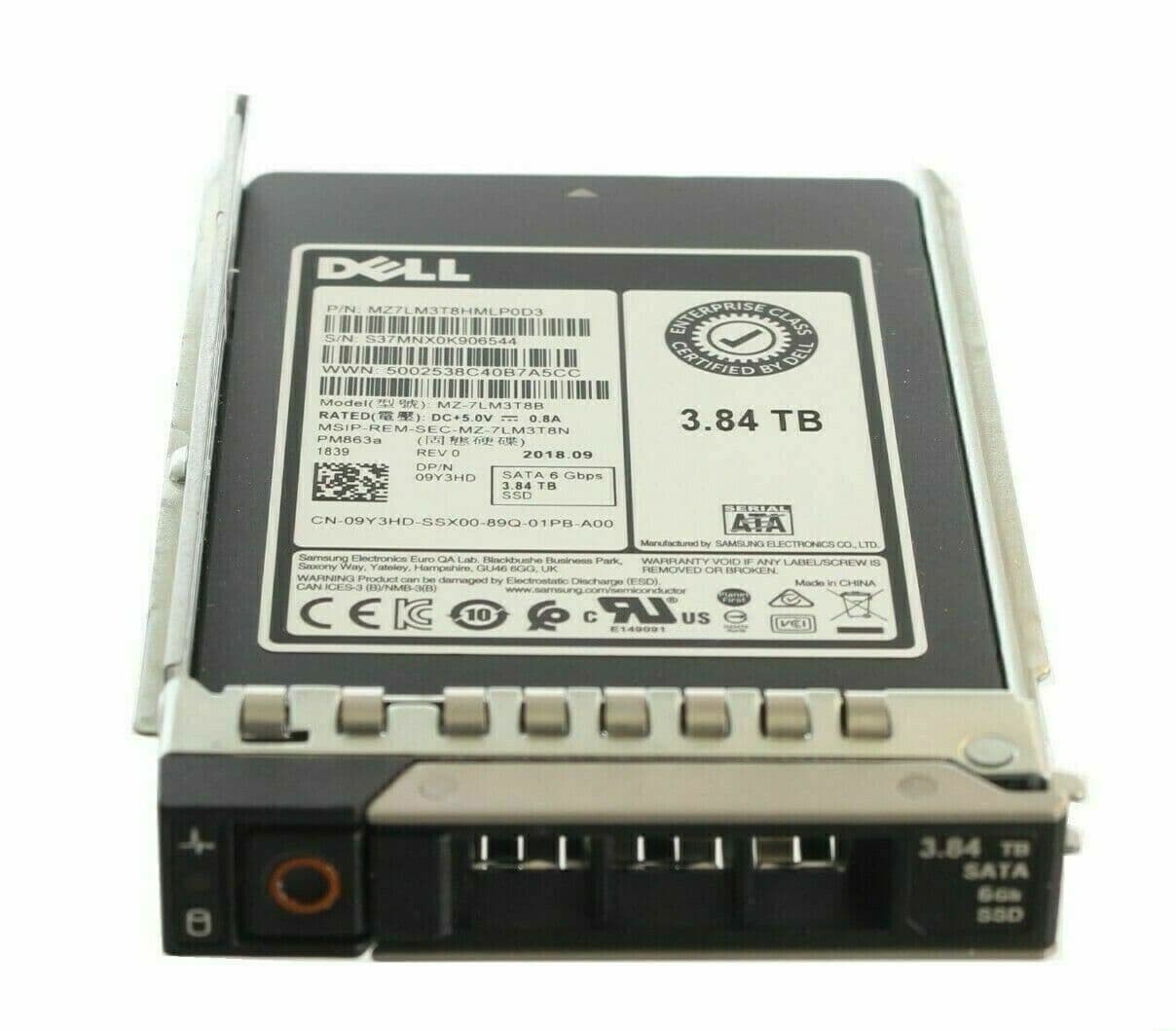 New Dell EMC 3 84TB 2 5" SATA 6G RI TLC SSD 14th/15th Caddy 9Y3HD MZ ...