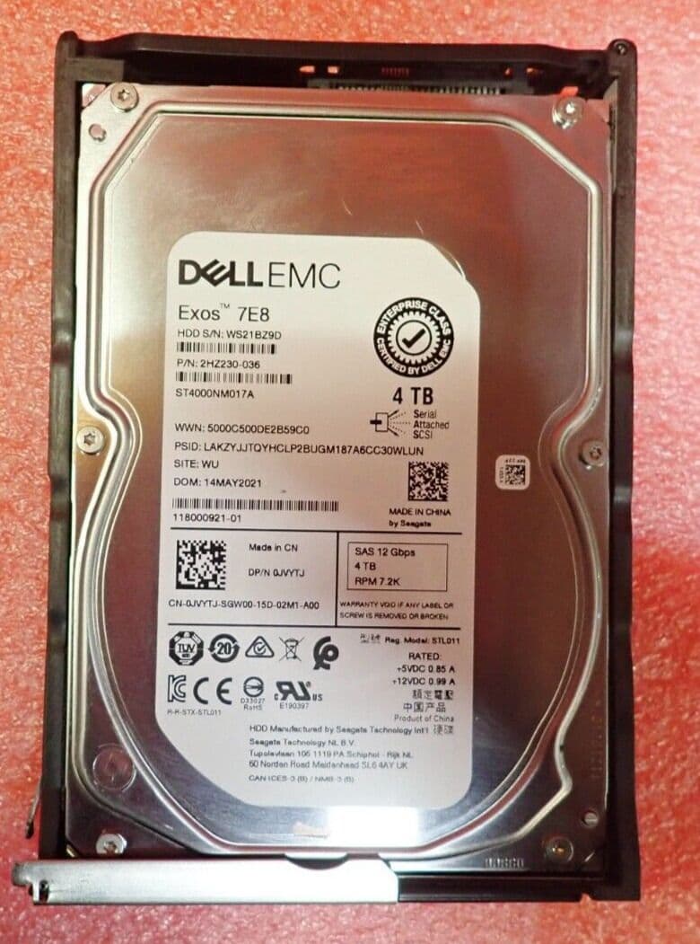 New Dell EMC Data Domain DS60 4TB 7 2K SAS 6/12G 3 5" HDD JVYTJ 005053647