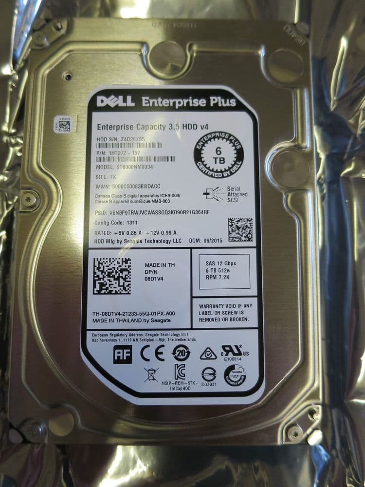 NEW Dell Enterprise Plus 6TB 7 2K SAS 3 5 12G 512E Hard drive HDD 8D1V4